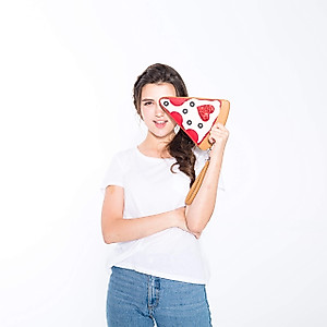 Pepperoni Slice Pizza Wristlet On Vinyl Tan