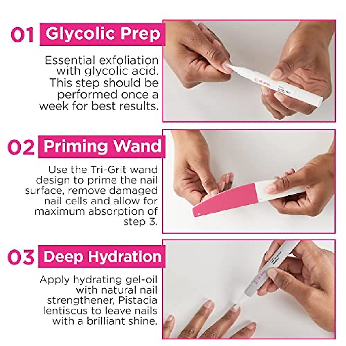 Dr. Dana Nail Repair for Damaged Nails - Nail Strengthener for Thin Nails, Nail Strengthener for Damaged Nails - Nail Products with Exfoliator, Primer Nail Buffer, and Moisturizer for Brittle Nails