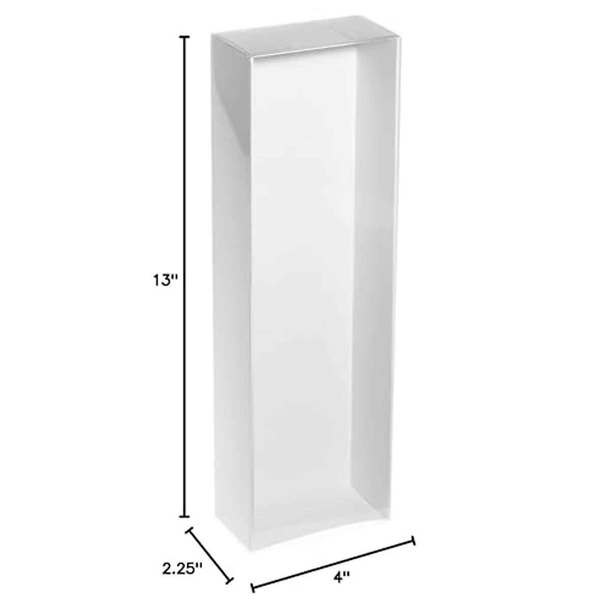 Collecting Warehouse Redoll Clear Folding Display Box with White Liners and White Elastic for 11-12 inch Dolls or Action Figures, 4" W x 2.25" D x 13" H