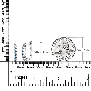 AINUOSHI Moissanite Hoop Earrings for Women, 925 Sterling Silver D-E Color Moissanite Diamond Earrings, 18K White Gold Plated Hypoallergenic Huggie Earrings, Christmas Gifts with Jewelry Box Packed