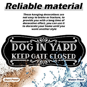 Moxweyeni 2 Pieces Dog Sign for Fence Beware of Warning Signs Metal Aluminum Funny Rustic Dog in Yard Keep Gate Closed Wall Door Sign