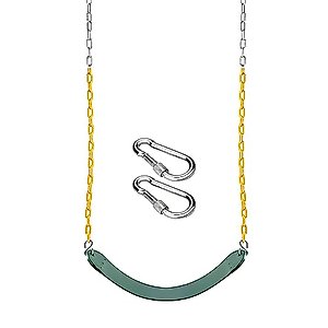 Ymeibe Heavy Duty Toddler Swing Set with 66 Inches Chain Coated Swing Seat Replacement Accessories for Kids Outdoor Play Playground Trees Swing (Green/1 Pack)