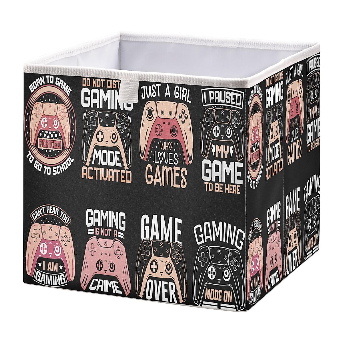 QUGRL Game Controller Set Storage Bins Organizer Gamepad Joystick Foldable Clothes Storage Basket Box for Shelves Closet Cabinet Office Dorm Bedroom 15.75 x 10.63 x 6.96 in