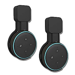 Sintron 2X Wall Mount Holder Black for ᴅᴏᴛ 3, Smart Home Outlet Wall Mount Stand for ᴅᴏᴛ 3rd Generation Speaker Holder, Space Saving Accessories Without Messy Wires (Black)