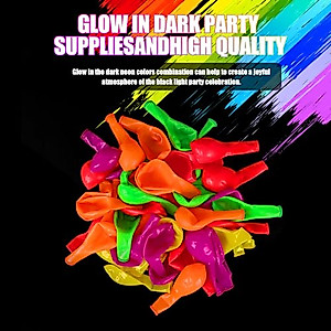 RUBFAC Neon Balloons, Glow in the Dark Party Supplies, 160pcs, 12 Inches, 5 Colors, Glow Balloons, Fluorescent Latex Neon Balloons, Birthday, Wedding Supplies