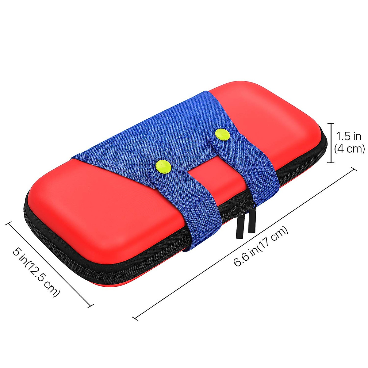 TNP Travel Case for Nintendo Switch Mario Theme Portable Travel Carry Hard Shell EVA Material Pouch Traveler Deluxe Cover with Strap Handle for Switch Console, Joy Con Controller, Game Card Holders