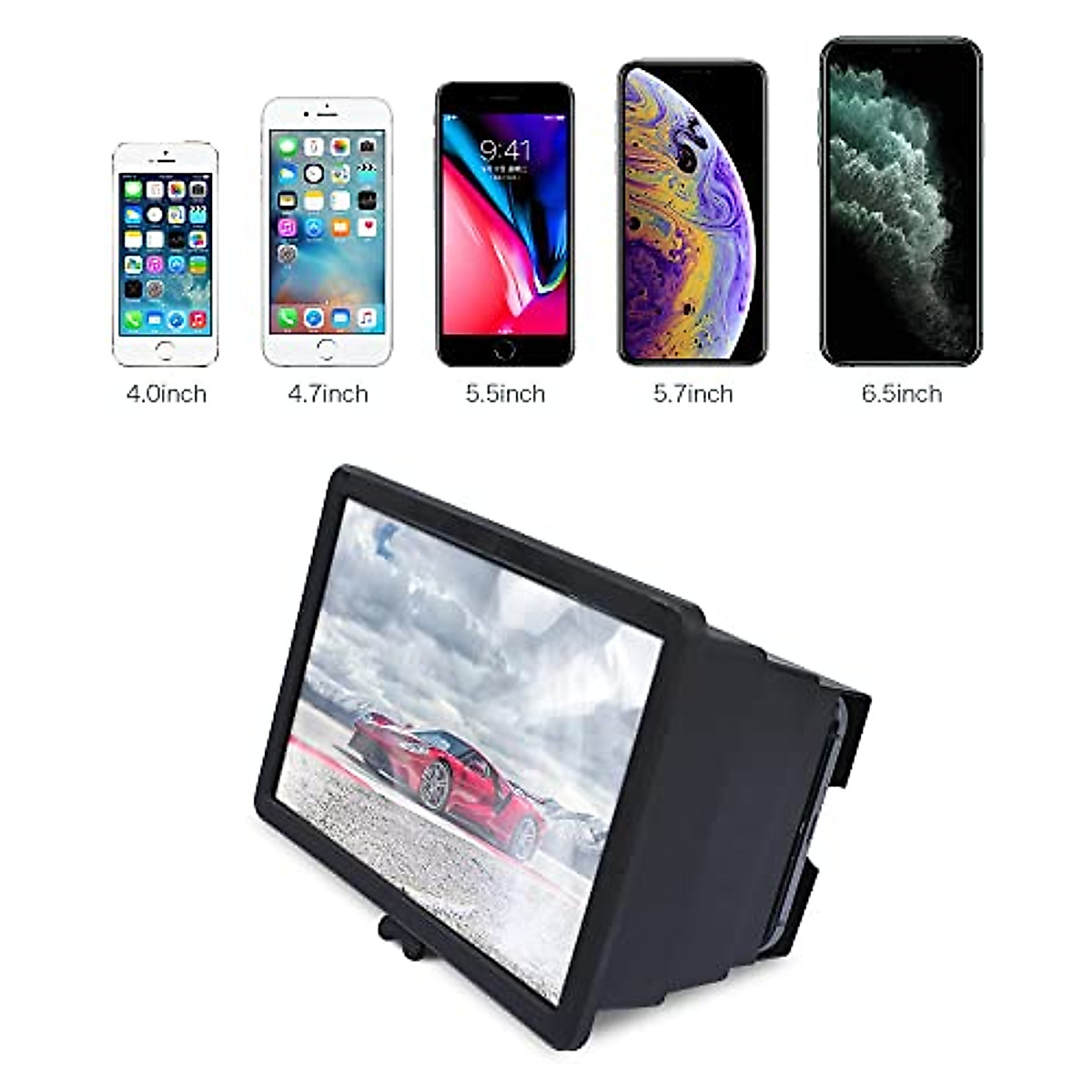 YACSEJAO Phone Screen Magnifier Foldable Holder Stand Anti-Blue Light Mobile Phone Screen Enlarger Mobile Phone 3D Magnifier Projector Screen for All Smartphones