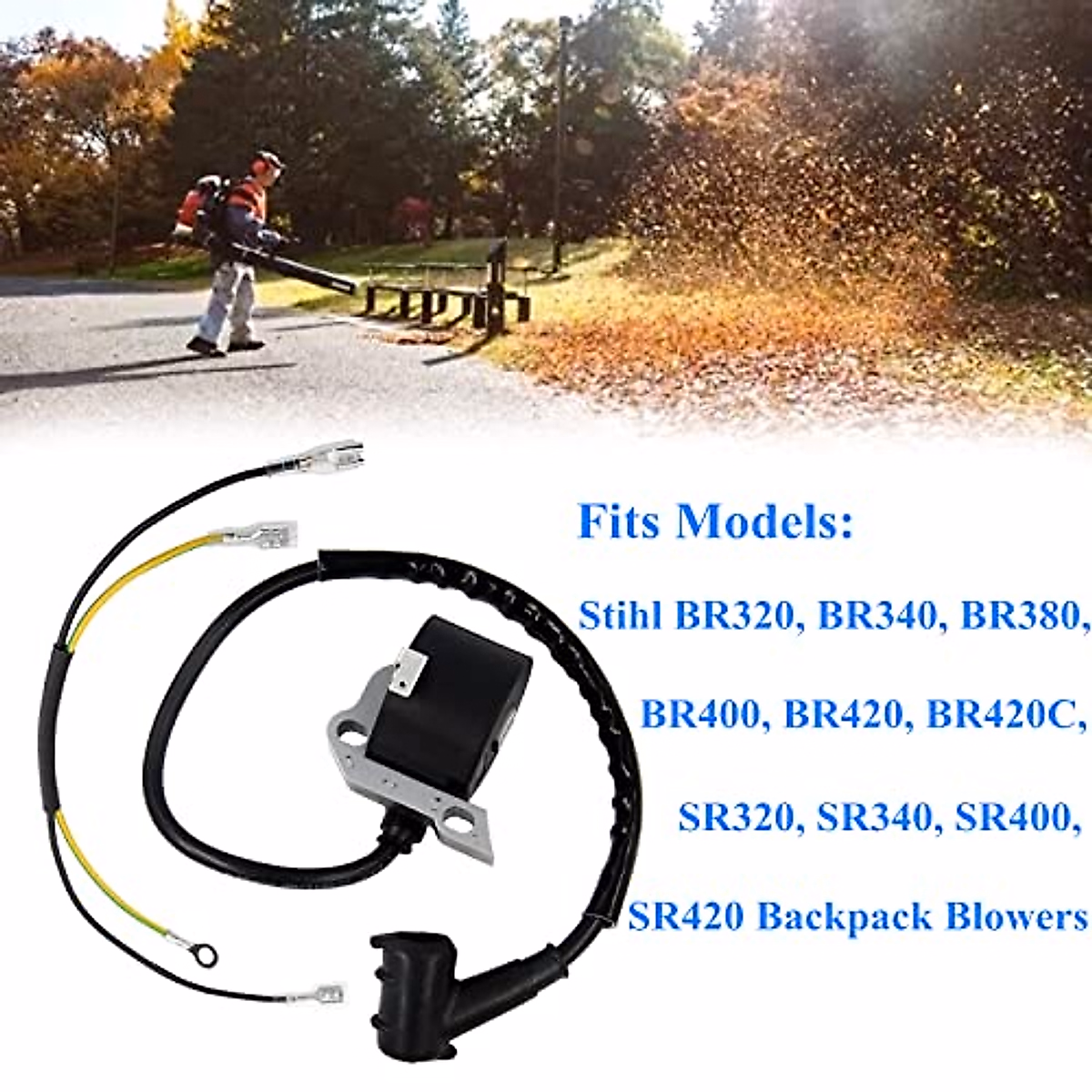 AILEETE 4203 400 1301 Ignition Coil for Stihl BR320 BR340 BR380 BR400 BR420 BR420C SR320 SR340 SR400 SR420 Backpack Blowers