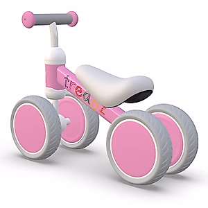 Balance Bike Ride-On Toy | 12-36 Months Babies and Toddlers | Boys and Girls | Indoor Outdoor | Mobility Muscle Strength Motor Skills | Created by Makers of Established Action Kids Products | Pink