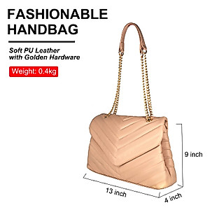 iKunst Qulited Crossbody Bags for Women, Large Fashion Purses and Handbags, PU Leather Shoulder bags with Adjustable Strap