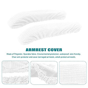 GEZICHTA Chair Arm Pad Covers Overs,Elasticity Office Computer Chair Arm Slipcover,Removable Washable Office Chair Armrest Covers Pads for Swivel Office Gaming Chair Wheelchair,Black, free size