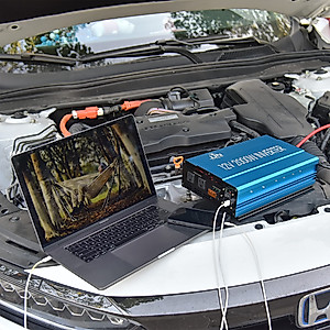 JJN Power Inverter 1100 Watt Modified Sine Wave Inverter 12V DC to 110V AC Converter for Home, Laptop, Off-Grid Solar Power Inverter with Built-in 5V/2.1A USB Port, 2 AC Outlets, Remote Controller