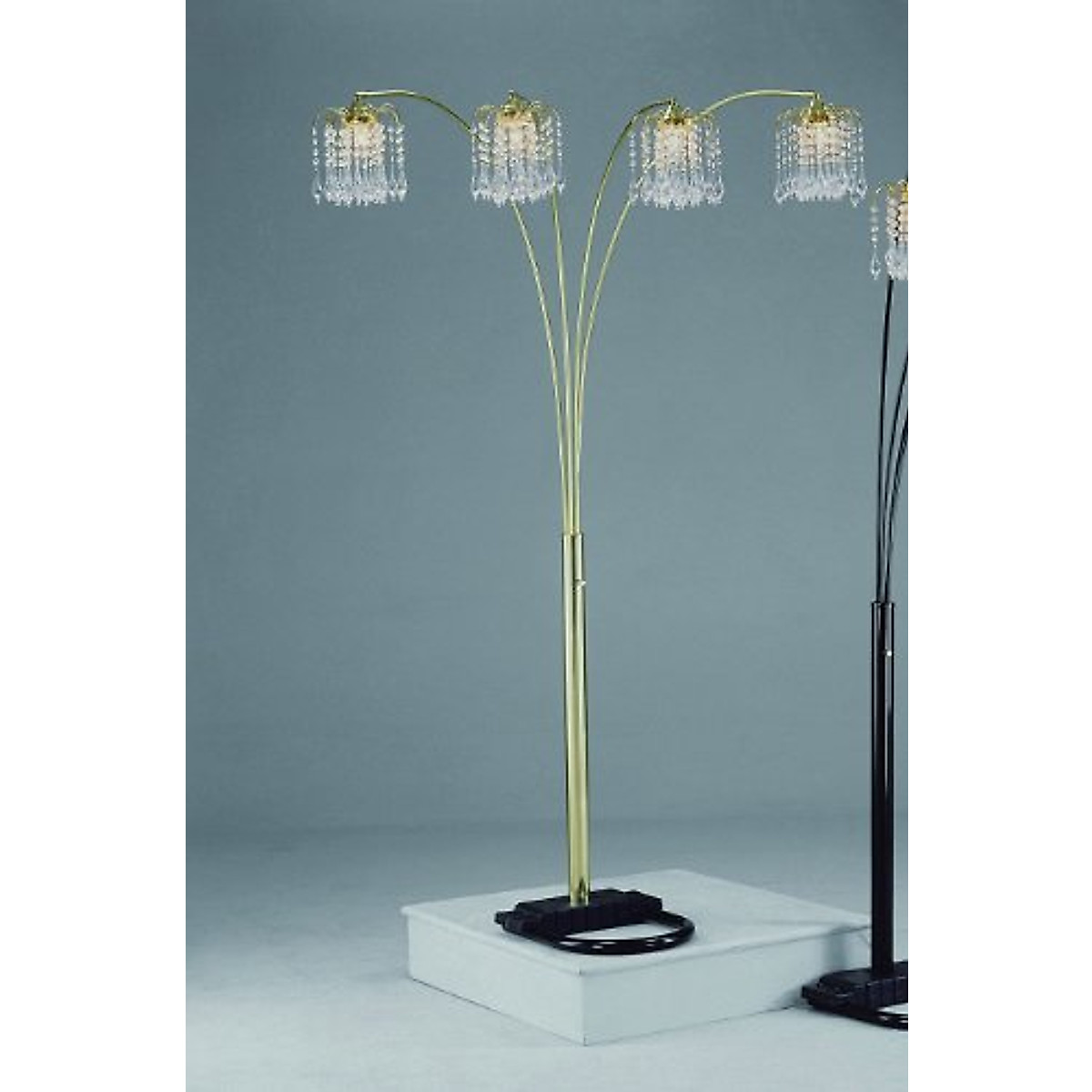 Gold Rain Drop Arc Floor Lamp 91''H by Crown Mark