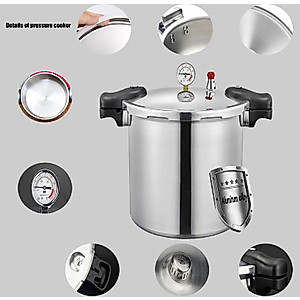 GHKWXUE 25 Quart Pressure Canner Cooker & Induction Compatible Built-in luxury digital pressure gauge With 1 steaming tray & Pressure release 13 PSI (+/- 5 Percent) Delivery from US