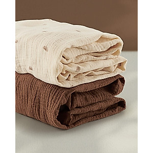 Blissful Diary Muslin Crib Sheets and Muslin Changing Pad Cover Bundle