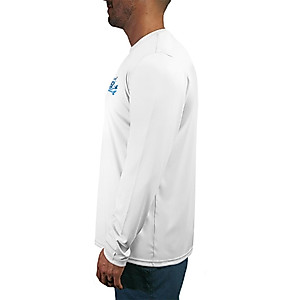 Rattlin Jack Men's UPF 50+ Peacock Bass Fishing Shirts Long Sleeve L White