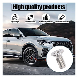 JOYCOURT 16-Pack Screw For Rotor Brake Disc Retaining, Retaining Hardware Bolts Screw Kit, Compatible With Honda, Acura, Hyundai and Kia Models, Stainless Steel Brake Disc Rotor for Front and Rear