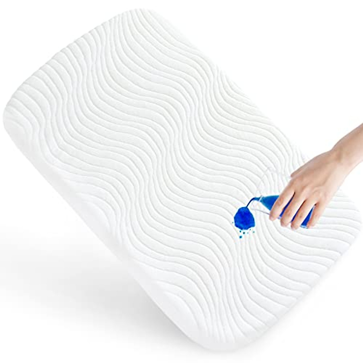 Waterproof Replacement Bassinet Mattress, Waterproof Bassinet Mattress Pad Cover and 100% Cotton Sheet(White), 21" x 35"