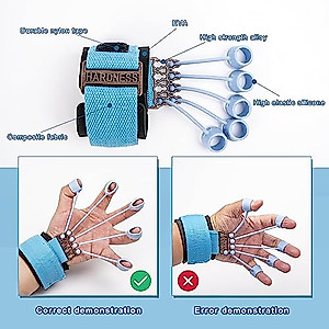 wefaner Finger Strengthener Band Exerciser Trainer Hand Grip Strength,Forearmfor Finger Resistance Band Stretching Rehabilitation Fitness Assist for Arthritis, Carpal Tunnel for Muscle Building and Injury Recovery.