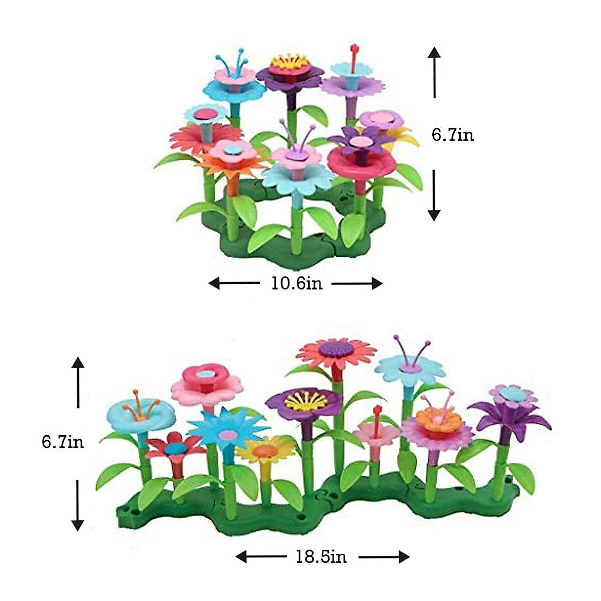 Boxgear Flower Garden Building Toys - 109 Colored Blocks: Stamens, Pistils, Petals, Leaves, Base - Educational Creative Play for Preschoolers - Learning Tools for Class - STEM Gifts for Boys & Girls