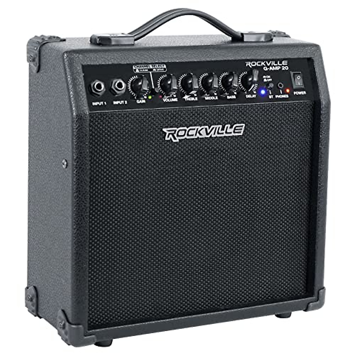 Rockville G-AMP 20 Watt Guitar Amplifier Combo Amp Bluetooth/Delay + Microphone