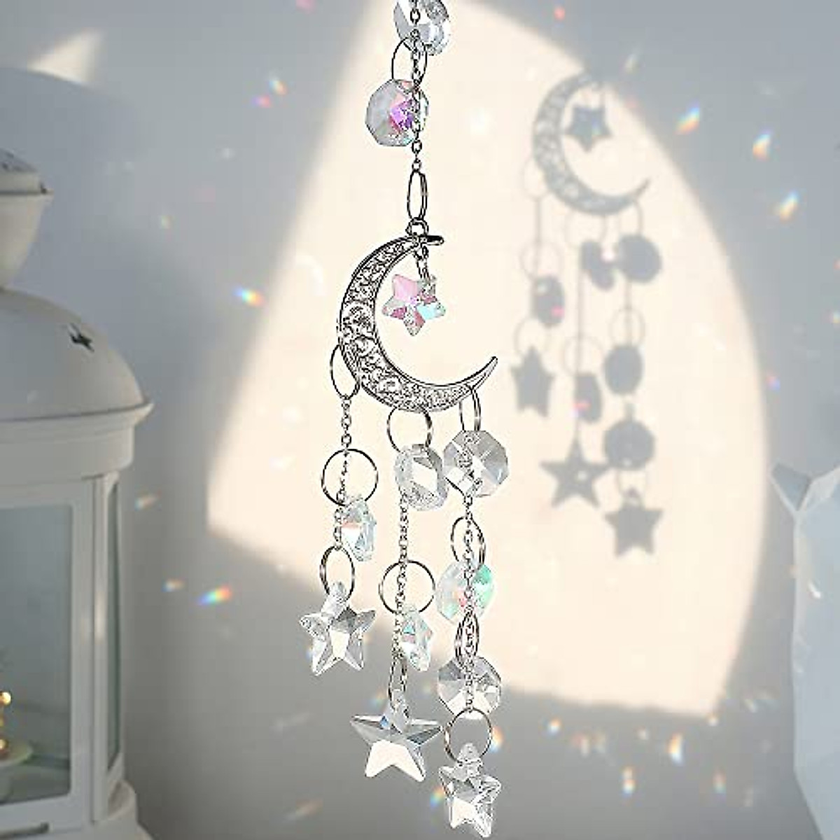 Artilady Sun Catchers Indoor Window - 4 Pack Crystal Suncatcher Kit Stained Glass Window Hanging Rainbow Maker Garden Backyard Ceiling Decor for Bedroom for Mother Daughter