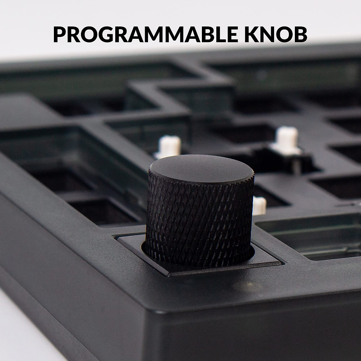Keychron V1 Wired Custom Mechanical Keyboard Barebone Knob, 75% Layout QMK/VIA Programmable Macro with Hot-swappable Support Compatible with Mac Windows Linux (Frosted Black - Translucent)