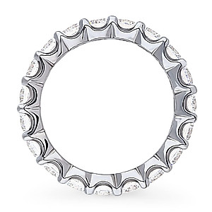 BERRICLE Sterling Silver Wedding Rings Cubic Zirconia CZ Anniversary Eternity Ring for Women, Rhodium Plated Size 9