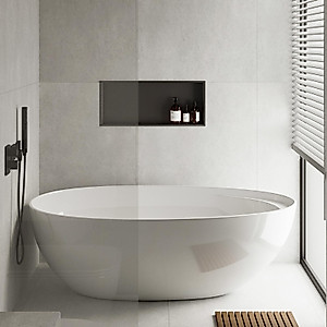 MERRANOX Shower Niche, Stainless Steel Shower Niche, Recessed Niche Shower for Bathroom Storage, No Tiling Required (24''×12'', Matte Black)