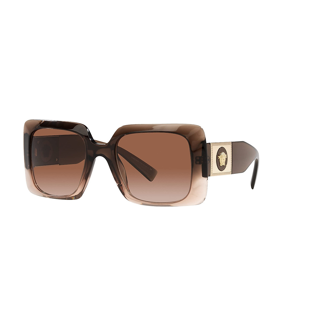 Versace VE 4405 533213 Brown Plastic Rectangle Sunglasses Brown Gradient Lens