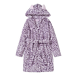 Topgal Cat Robe for Girls Cute Cozy Hooded Cat Ears Bathrobe Little Kids Teens Size 10