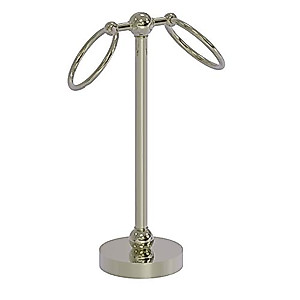 Allied Brass GL-53 Vanity Top 2 Ring Guest Towel Holder, Polished Nickel
