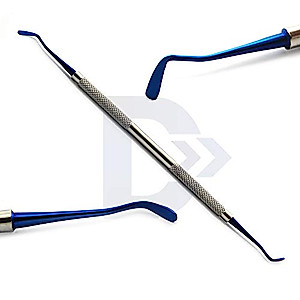 Set Of 3 Titanium Blue Tips Dental Flat Plastic Filling Instrument Amalgam Composite Restorative Tools 2mm-2.5mm-3mm Placing Spatula