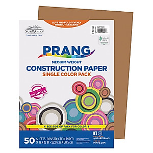 Prang (Formerly SunWorks) Construction Paper, Light Brown, 9" x 12", 50 Sheets