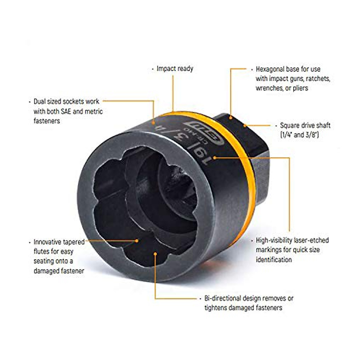 GEARWRENCH 28 Pc. 1/4" & 3/8" Drive Bolt Biter Impact Extraction Socket Set - 84784