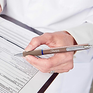 Sharpie S-Gel | Metal Gel Pens | Medium Point (0.7mm) | Steel Grey & Rose Gold | Blue Ink | 2 Pens & 2 Gel Pen Refills