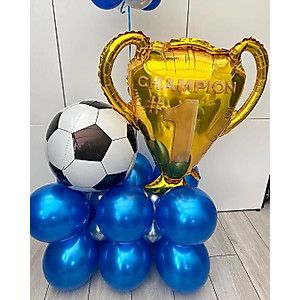 4 Pack Gold Champion Foil Balloons Champion Trophy Mylar Balloons Soccer Football Basketball Anniversary Birthday Games Party Decorations