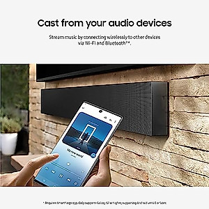 SAMSUNG HW-LST70T 3.0ch The Terrace Outdoor Soundbar w/ Dolby Audio, Built-In Subwoofer, Distortion Cancelling Technology, IP55 Weather Resistant, Titan Black