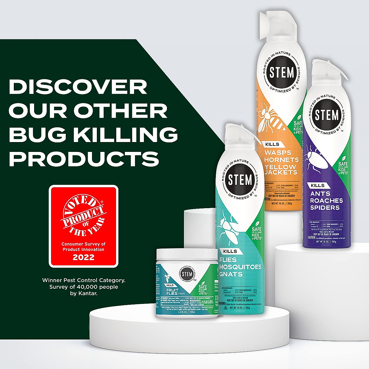 Stem Kills Wasps, Hornets And Yellow Jackets: Plant-Based Active Ingredient Bug Spray, Botanical Insecticide For Outdoor Use; 10 fl oz (Pack Of 1)