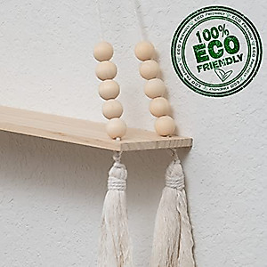 GeddStore Hanging Shelves for Wall (Set of 2), Lightweight Macrame Hanging Shelf, Cute Boho Shelves for Bedroom, Bathroom & Living Room, Ready to Hang
