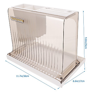 Cabilock Transparent holder kitchen utensil cutting board organizer holder for kitchen drawer kitchen tool holder flatware plastic tray block the pet white household