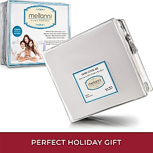 Mellanni Bed Sheet Set + Duvet Cover Set Bundle&Save - Hotel Luxury Bedding - Bundle Includes: 4pcs Bed Sheet Set and 5pcs Duvet Cover Set (King, White)