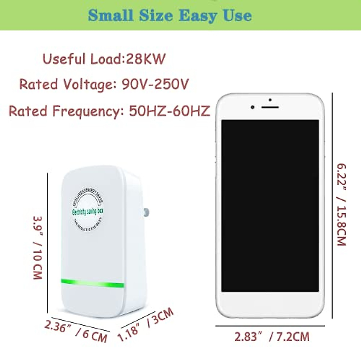 2 PCS Power Saver Pro - Electric Intelligent Energy Saver - Electricity Saving Box Intelligent Power Factor Saver Device - Balance Current Source Household Voltage Stabilizes Smart 90-250V (US Plug)