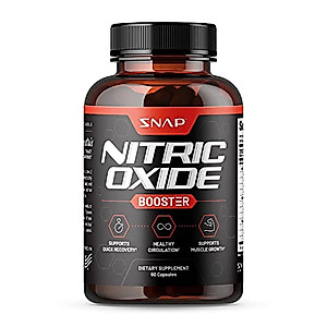 Snap Supplements Nitric Oxide Booster Pre Workout, Muscle Builder, 1500mg L Arginine L Citrulline Formula, Nitric Oxide Supplement for Men, Improve Blood Flow & Circulation (60 Count)