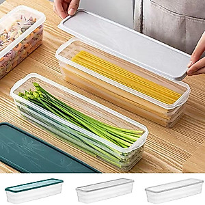 zaoalife 2PCS Airtight Pasta, Plastic Food Container with Lids Spaghetti Storage Containers Set Airtight Food Storage Containers Pasta organizer Cracker Container