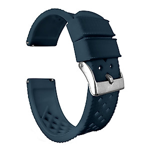 BARTON WATCH BANDS, 23mm Navy Blue - Tropical-Style 2 Watch Bands - Quick Release - Choose Strap Color & Width