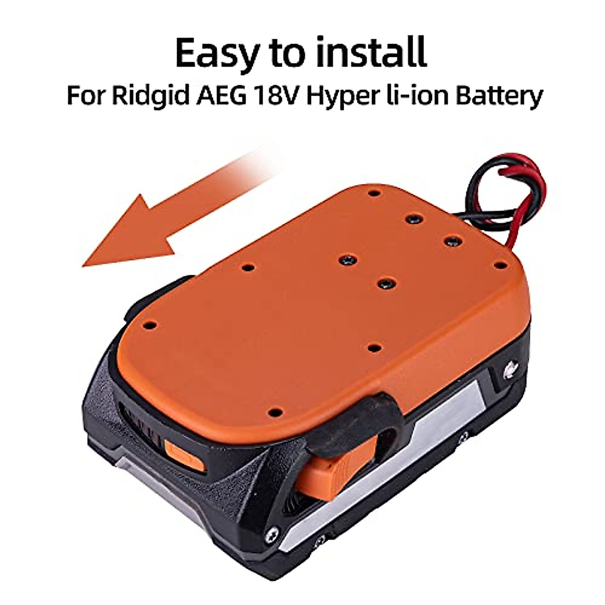 Power Wheels Adapter for Ridgid AEG 18V Hyper li-ion Battery Dock Power Connector Rigid 12 Gauge Robotics