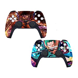 EBTY DREAMS Inc. - Set of 2 One Piec OP Dracule Mihawk, Roronoa Zoro Vinyl Skin Sticker Decal Protector for PlayStation 5 (PS5) Controllers