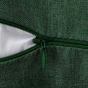 MIULEE Pack of 2 Spring Decorative Outdoor Solid Waterproof Throw Pillow Covers Polyester Linen Garden Farmhouse Cushion Cases for Patio Tent Balcony Couch Sofa 18x18 inch Emerald Green