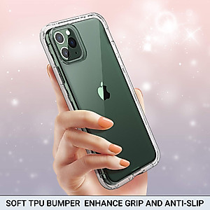 ULAK Compatible with iPhone 11 Pro Max Case, Crystal Clear Heavy Duty Shockproof Rugged Transparent Soft TPU Protective Bling Phone Cover for iPhone Pro Max 6.5 inch (2019), Clear